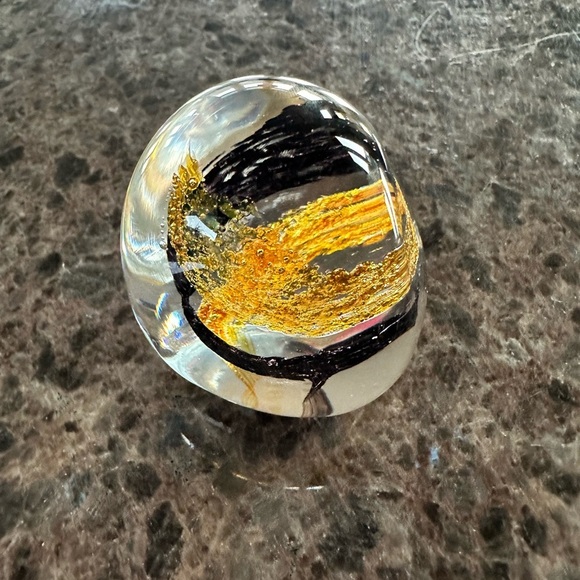 Accents | Caithness Glass Paperweight Signed 2 Tall Black Gold Colors ...